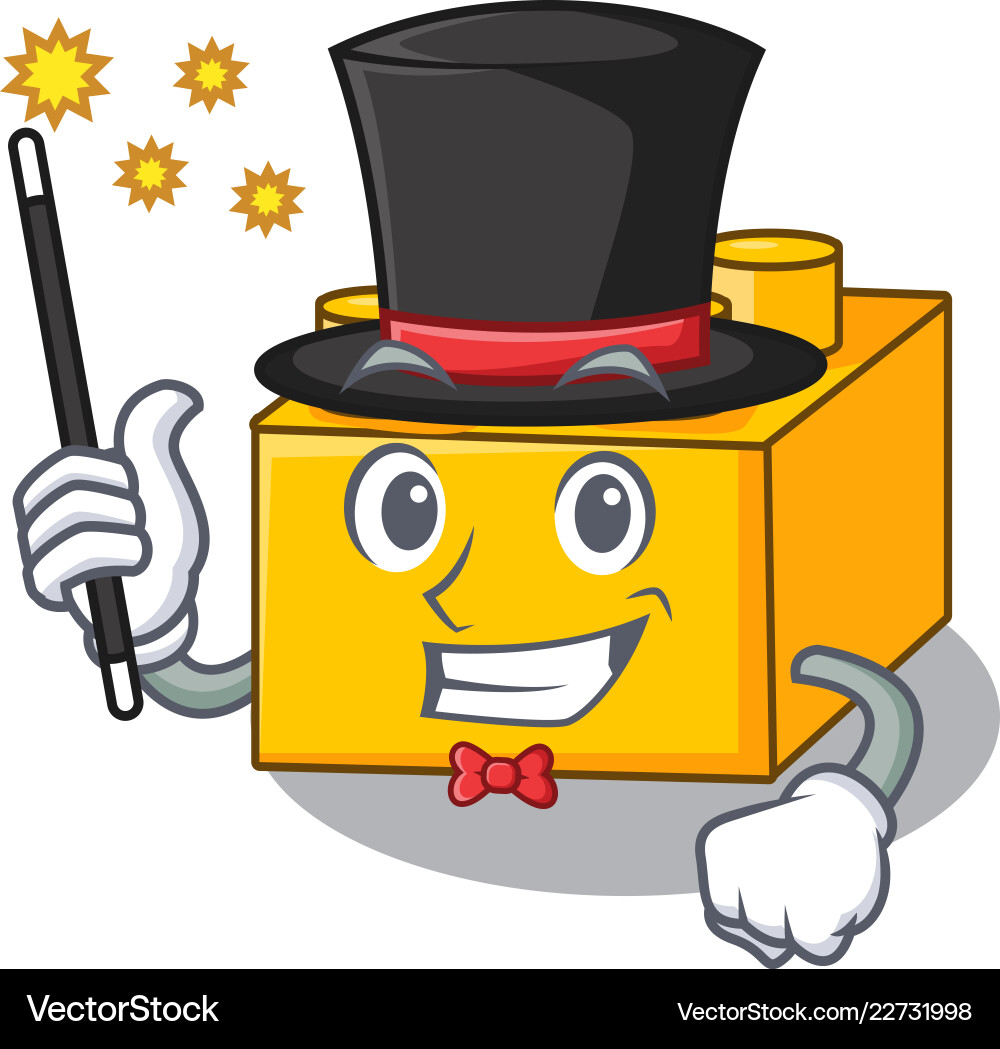 Magician plastic building tyos shaped on mascot Vector Image