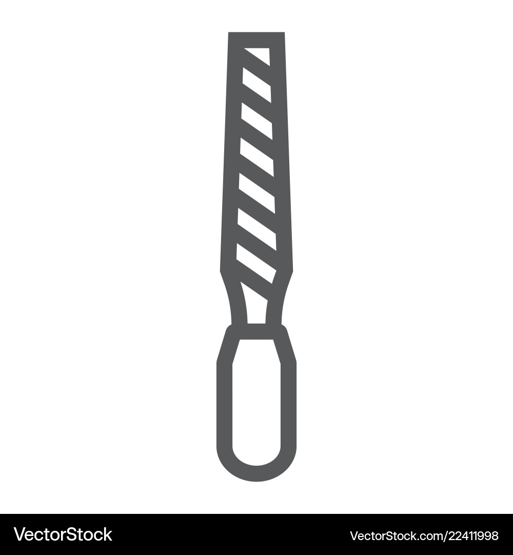 Rasp line icon tool and repair file Royalty Free Vector