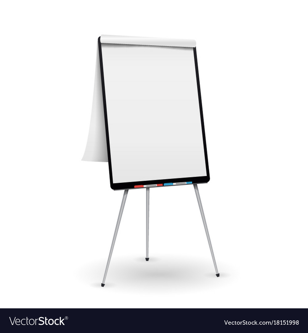 Realistic Flip Chart Good For Presentation Vector Image
