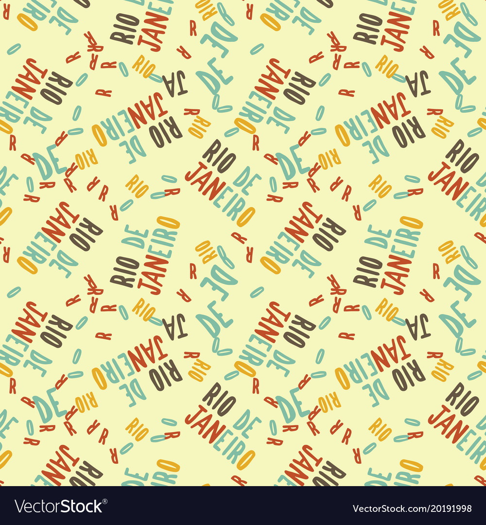 Rio de janeiro creative pattern Royalty Free Vector Image