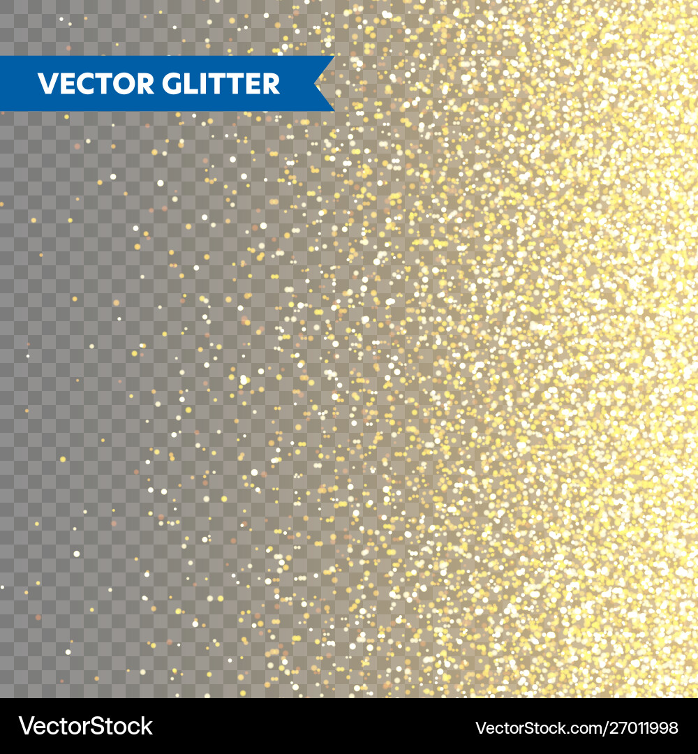 Sparkling golden glitter on transparent Royalty Free Vector