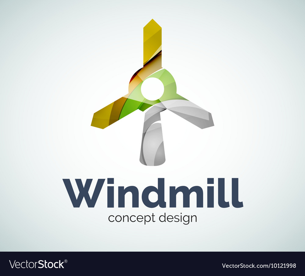 Windmill logo template Royalty Free Vector Image