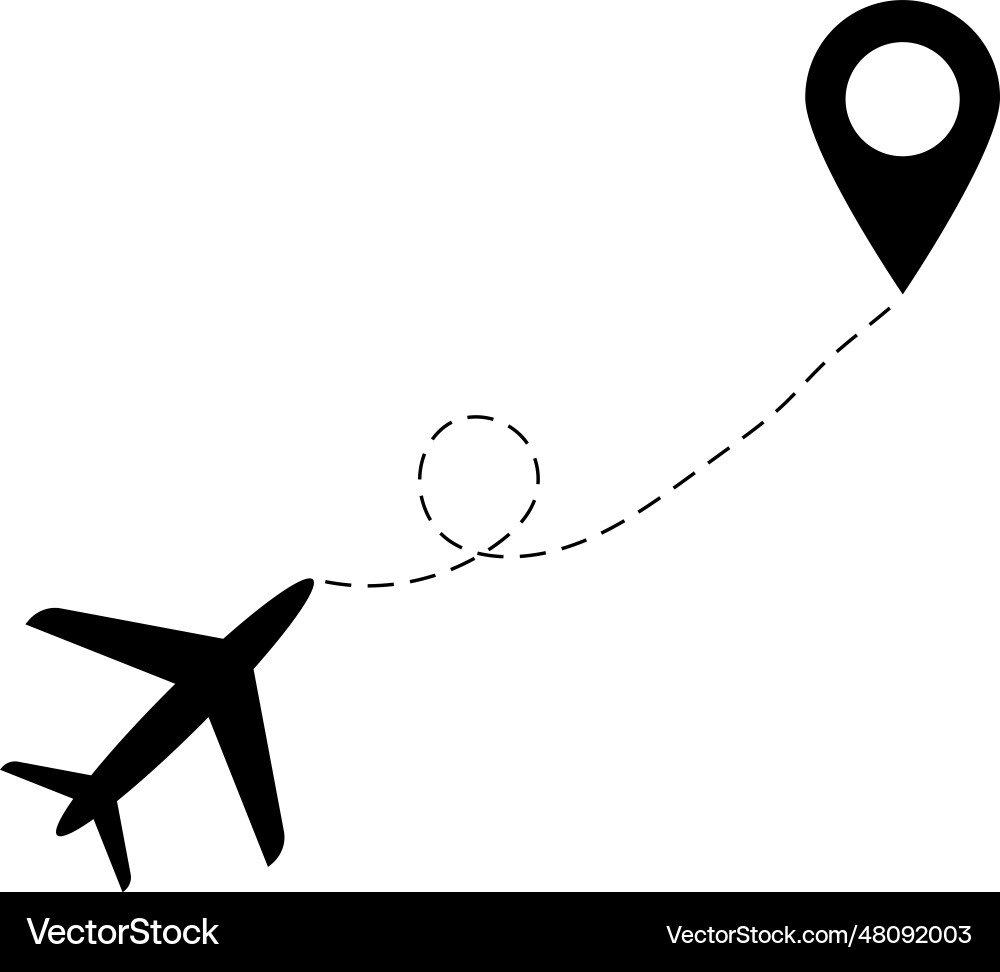 Airplane travel concept with map pin icon Vector Image