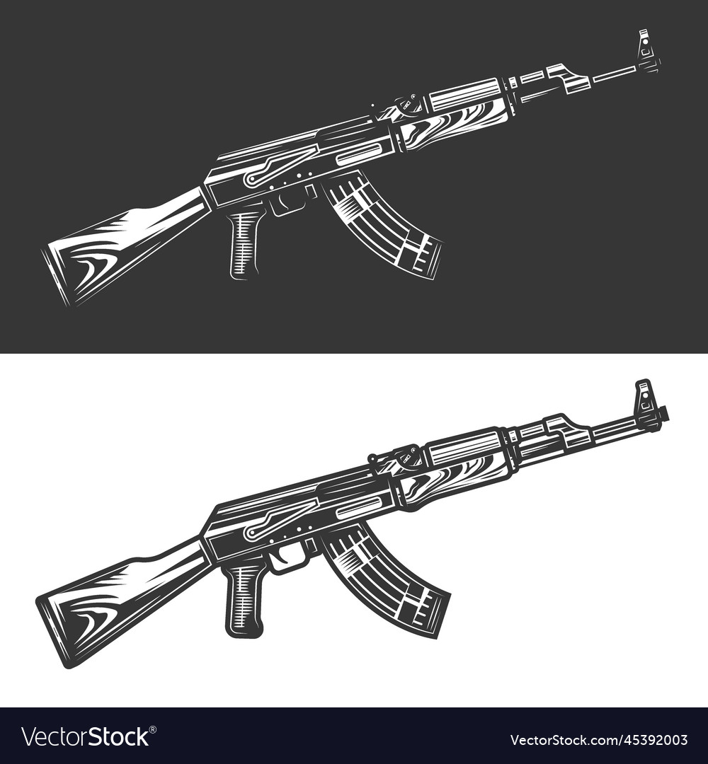 Automatic weapons Royalty Free Vector Image - VectorStock