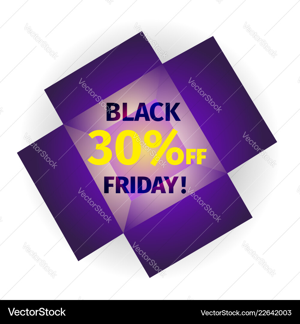 Black friday banner in the form open box Vector Image