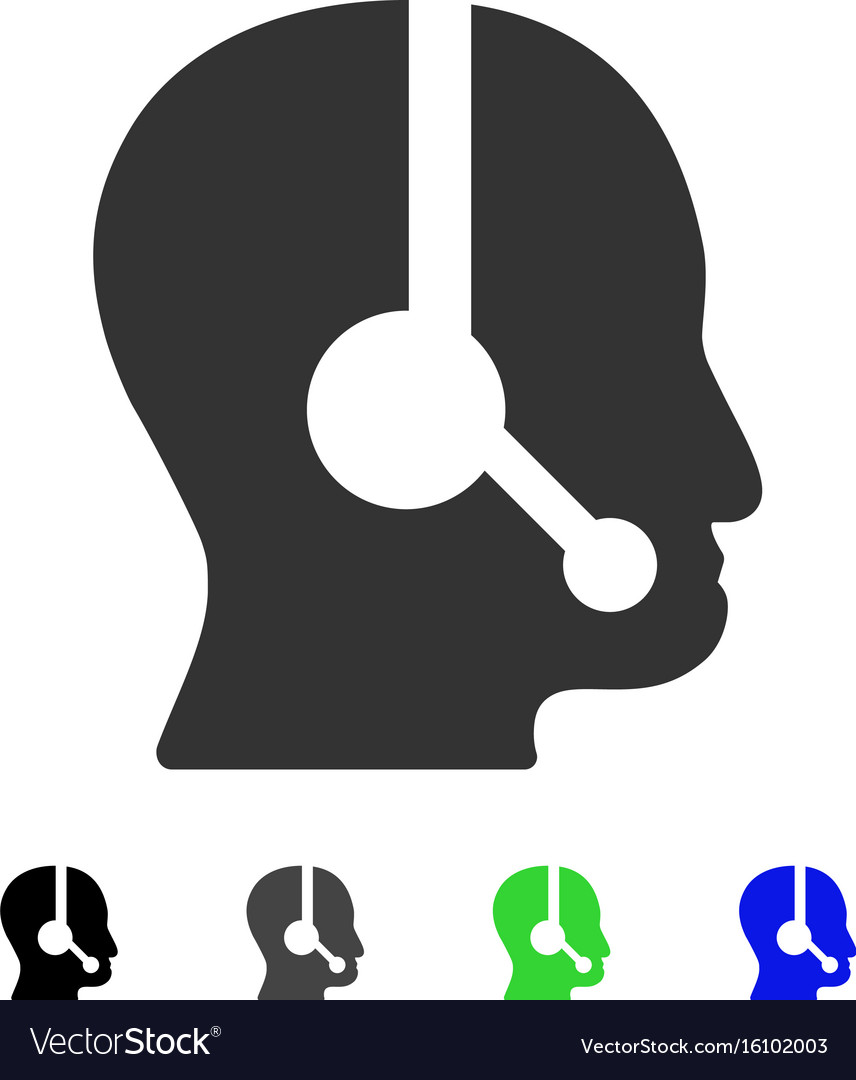 Call center operator flat icon Royalty Free Vector Image