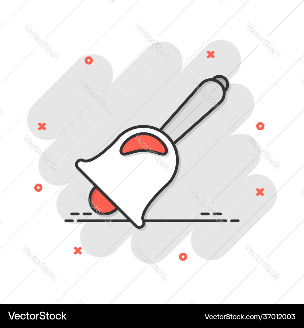 Cartoon bell alarm icon in comic style bell Vector Image