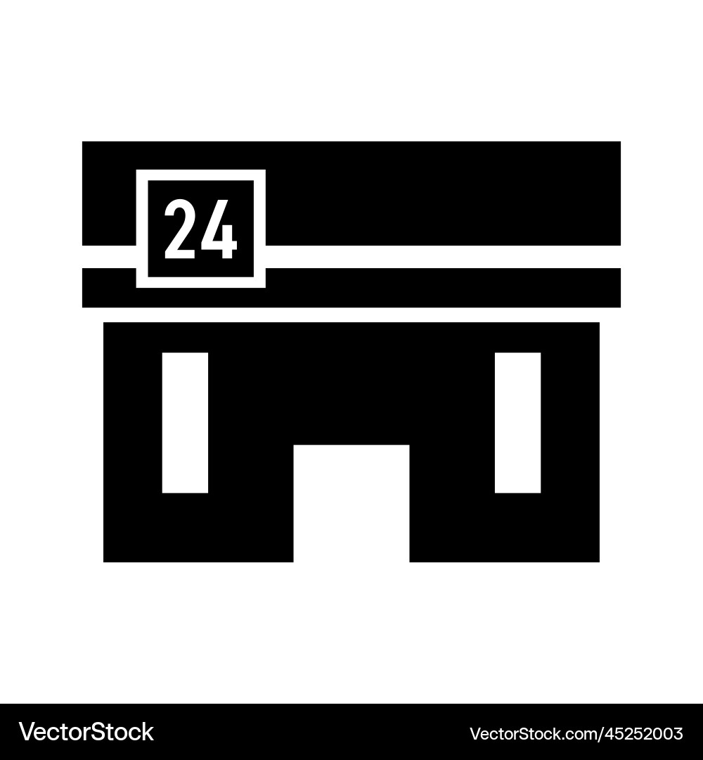 Convenience store silhouette icon or 24 hour store