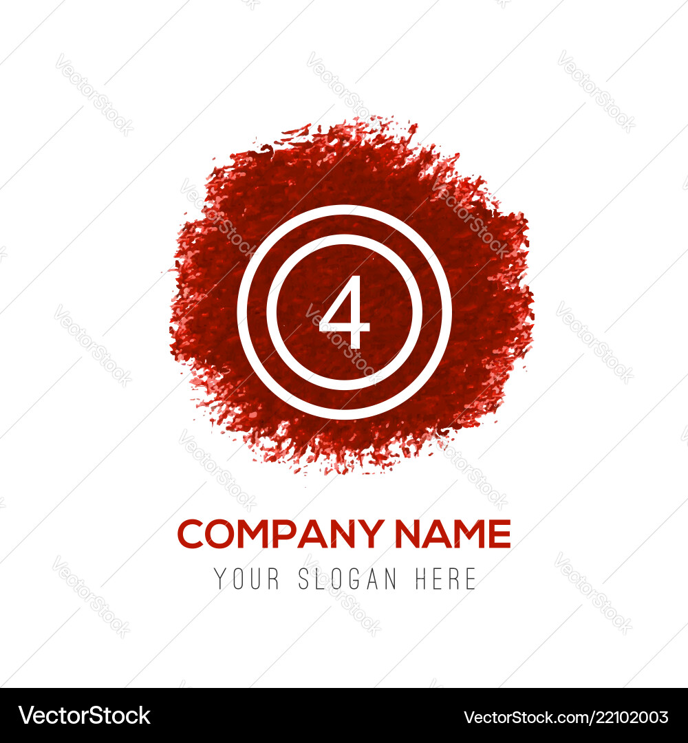 Cricket 4 icon - red watercolor circle splash Vector Image