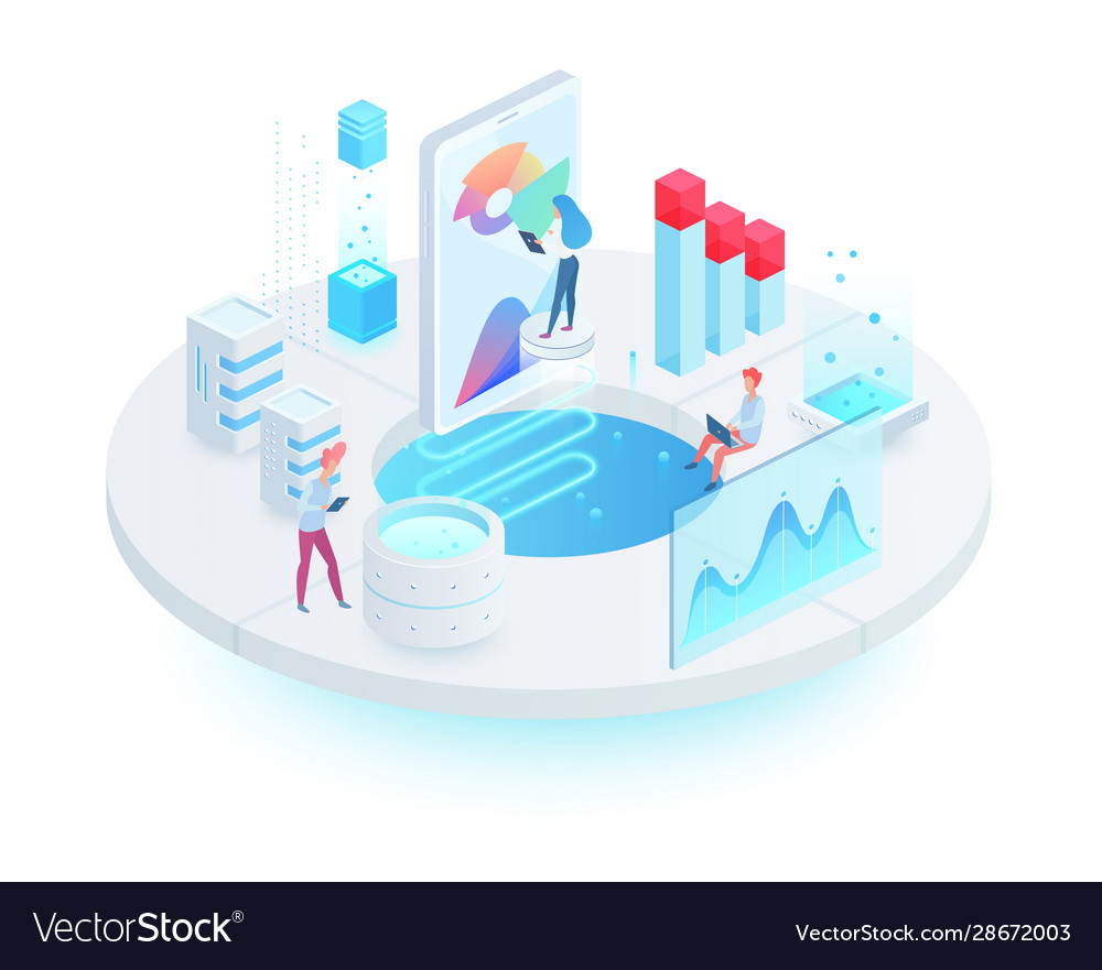 Digital technology isometric Royalty Free Vector Image