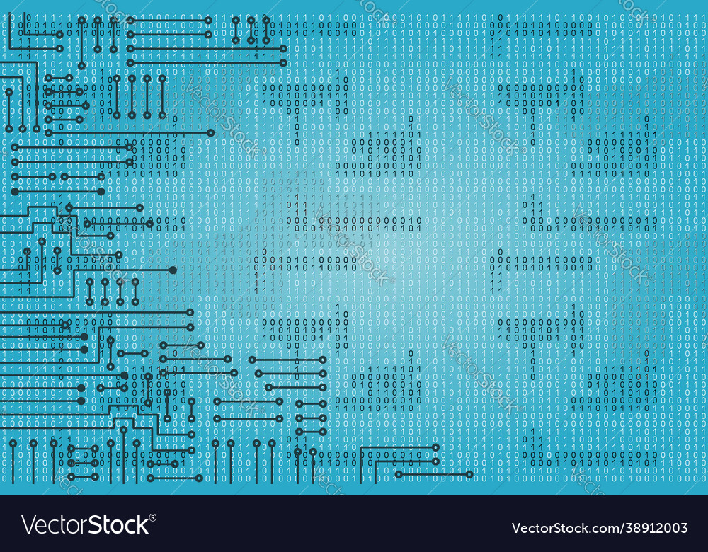 Electronic circuit and binary code Royalty Free Vector Image
