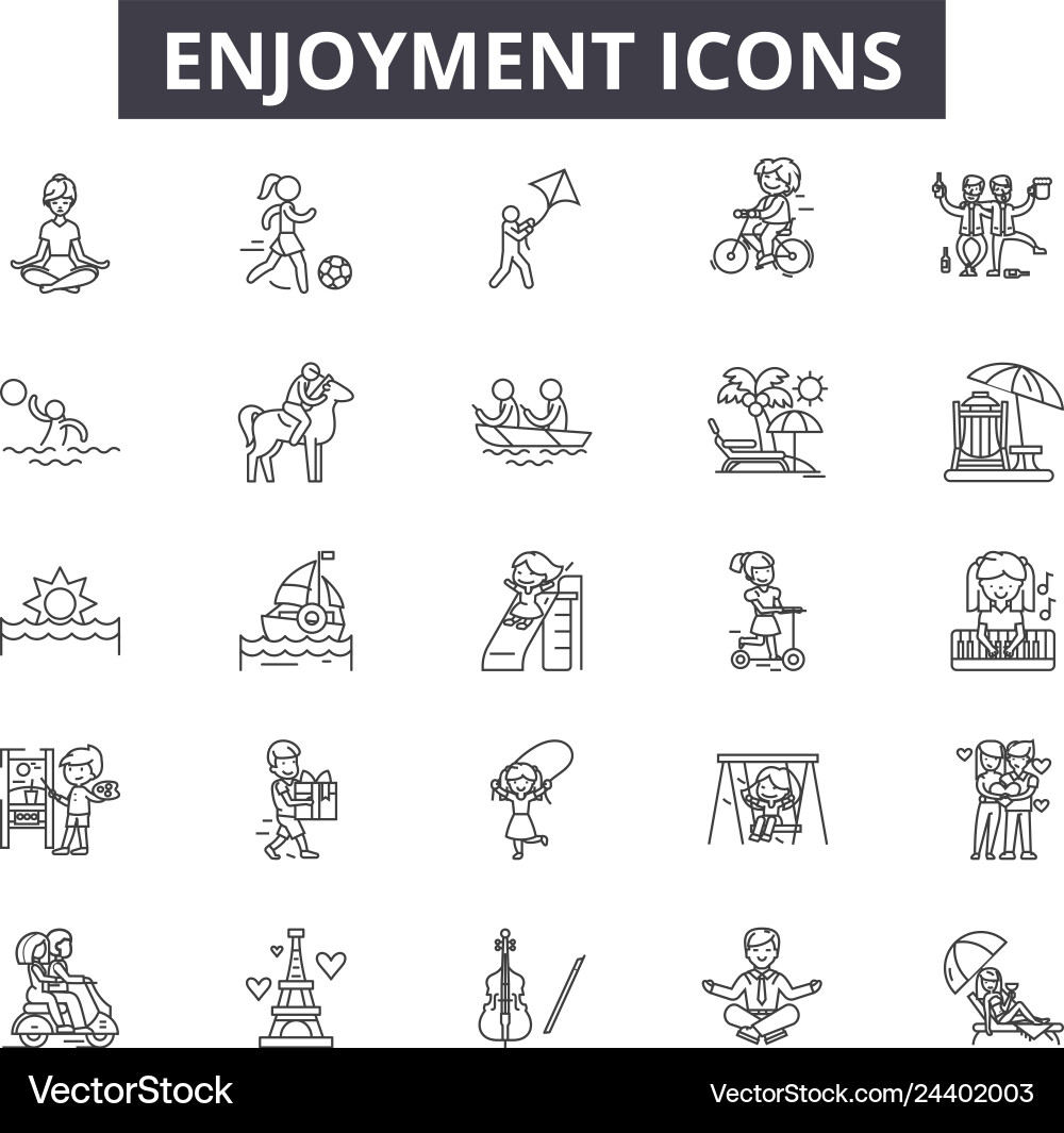 Enjoyment line icons for web and mobile design Vector Image