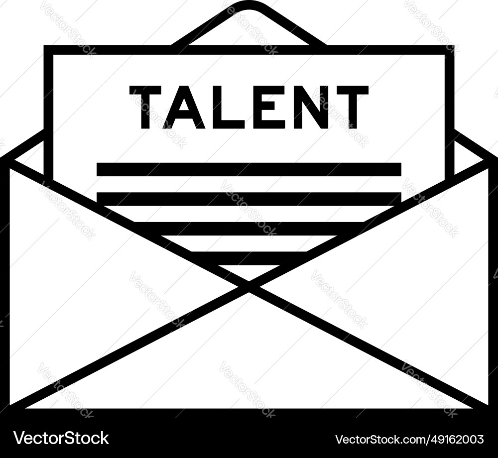 Envelope and letter sign with word talent Vector Image