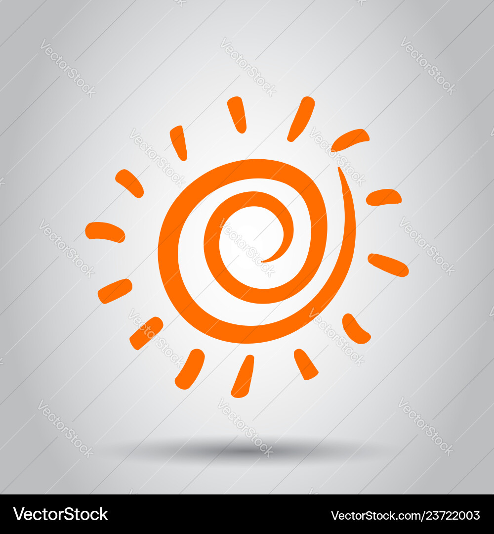 Hand drawn sun icon sketch doodle handdrawn Vector Image