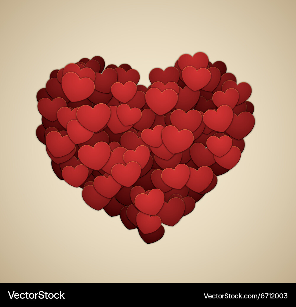 Heart made of hearts Royalty Free Vector Image