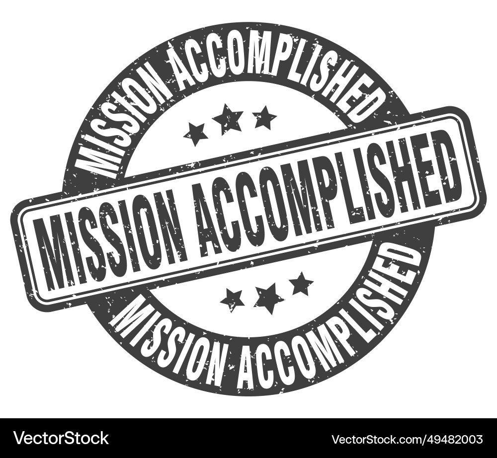 Mission accomplished stamp mission accomplished Vector Image