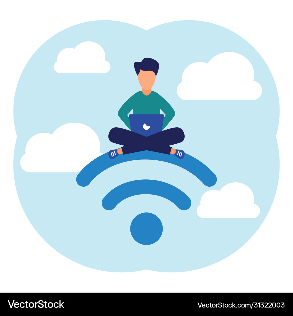 Modern free public wireless connection wi-fi Vector Image