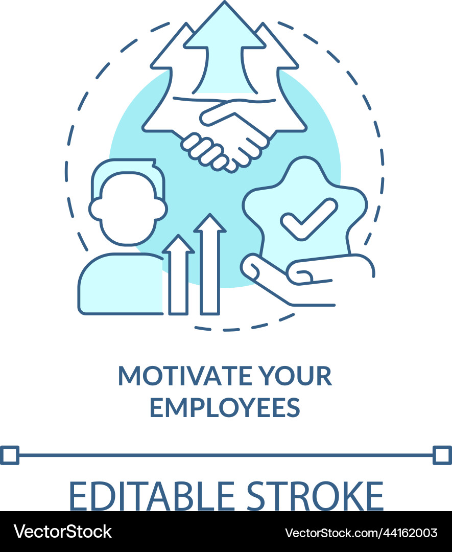 Motivate your employees blue concept icon Vector Image