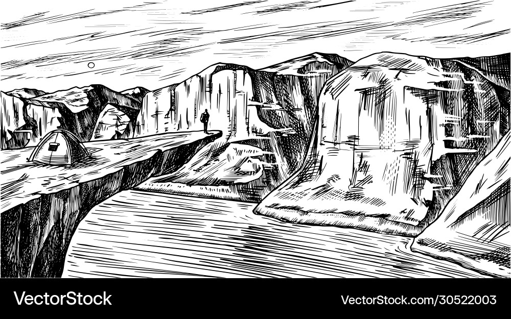 Mountain landscape background alpine peaks and Vector Image