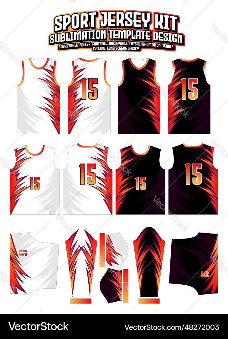 Red blue hot flames jersey ared hot flames sparks Vector Image