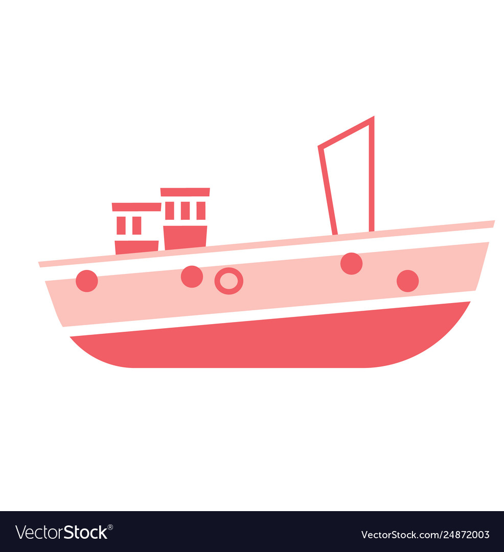 Red ship flat Royalty Free Vector Image - VectorStock