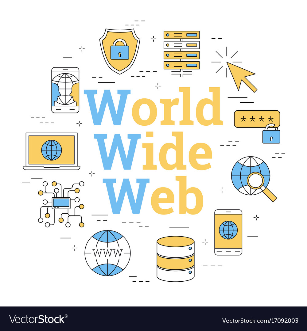 Round lineart concept world wide web Royalty Free Vector