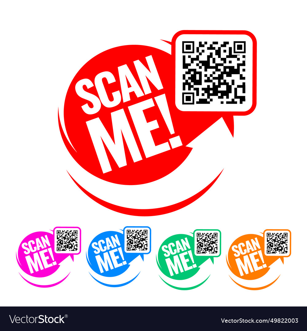 Scan Me Icon Symbol Or Emblem Royalty Free Vector Image