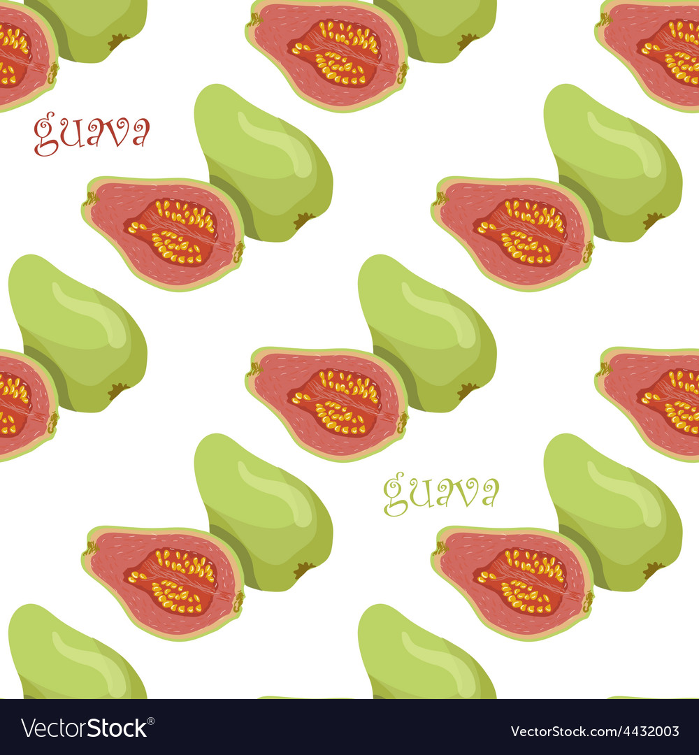 Seamless pattern with guava Royalty Free Vector Image