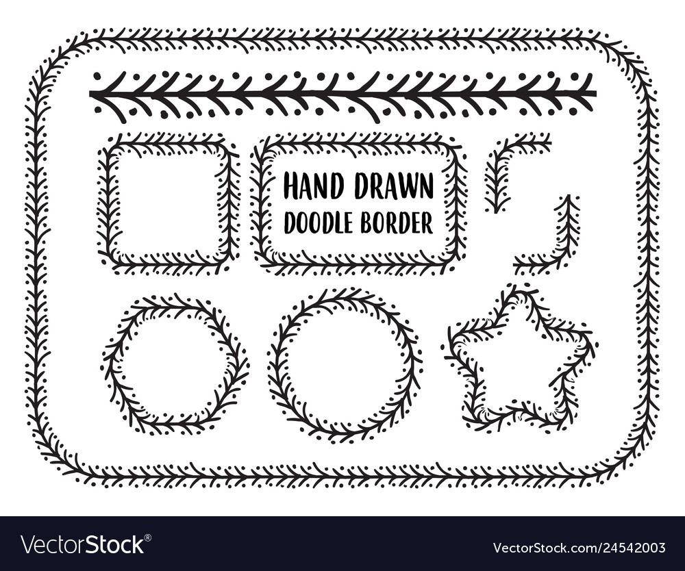 Set of hand drawn doodle border Royalty Free Vector Image