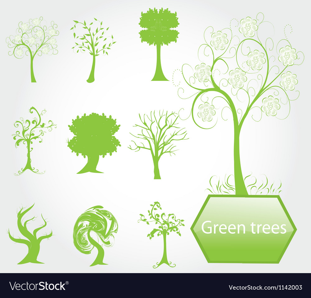 Set trees Royalty Free Vector Image - VectorStock