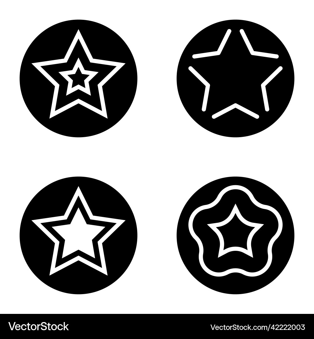 Stars1sg flat icon set isolated on white Vector Image