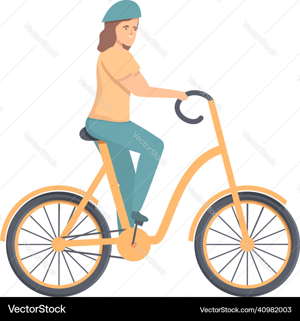 Young cycling athlete icon cartoon active Vector Image