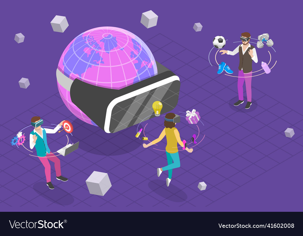 3d isometric flat conceptual Royalty Free Vector Image