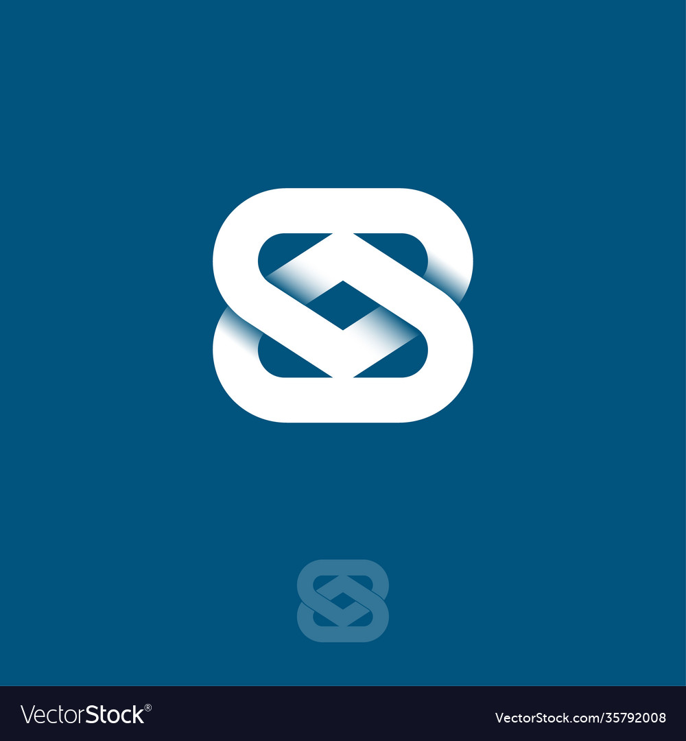 Abstract logo two shape with shadow Royalty Free Vector