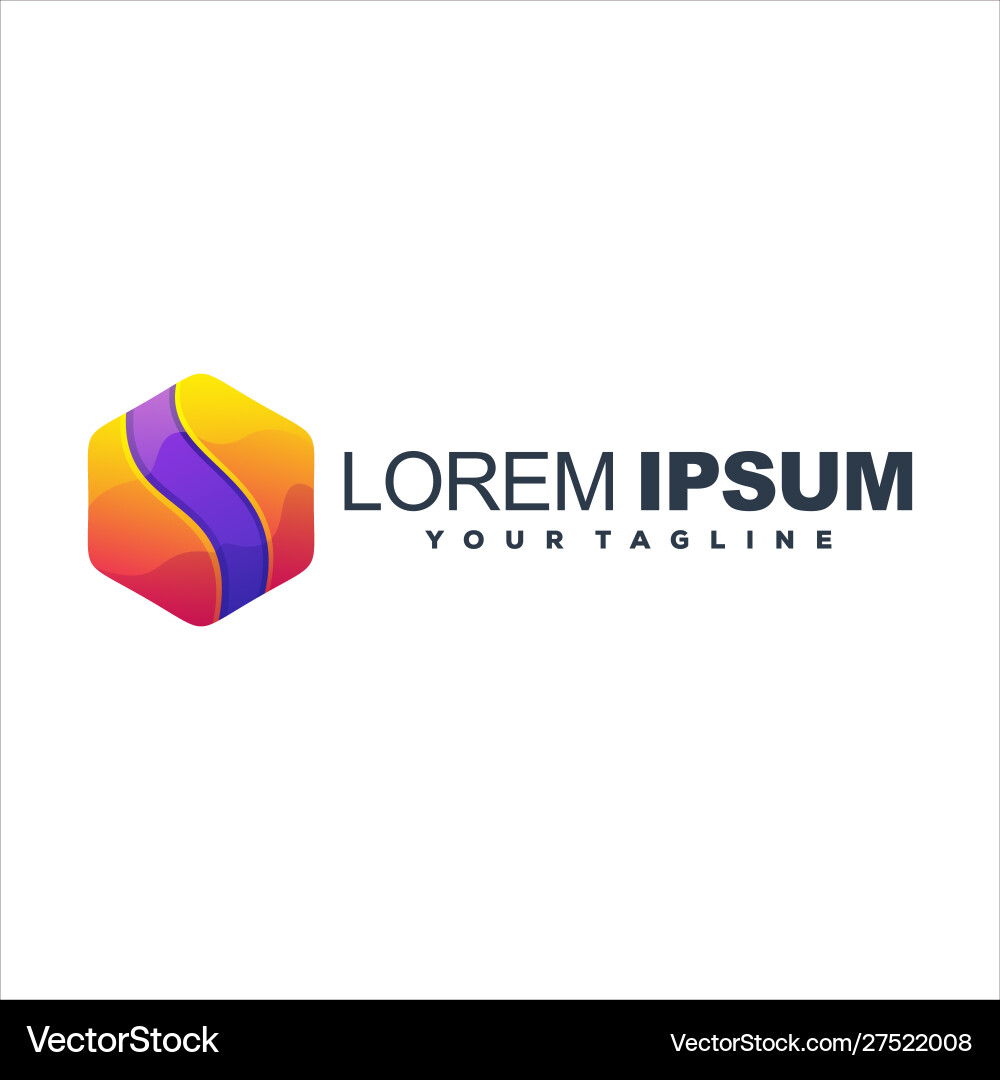 Awesome hexagonal gradient logo design Royalty Free Vector