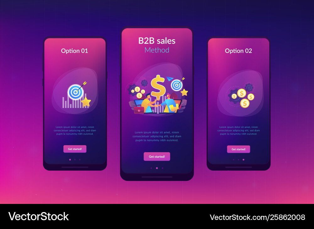 Business-to-business sales app interface template Vector Image