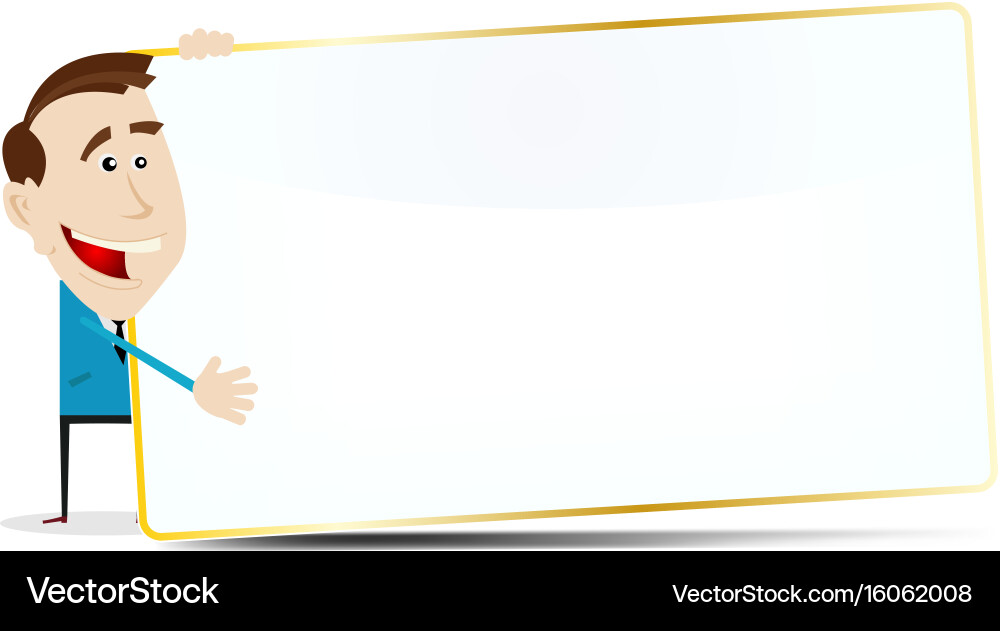Cartoon businessman sign Royalty Free Vector Image
