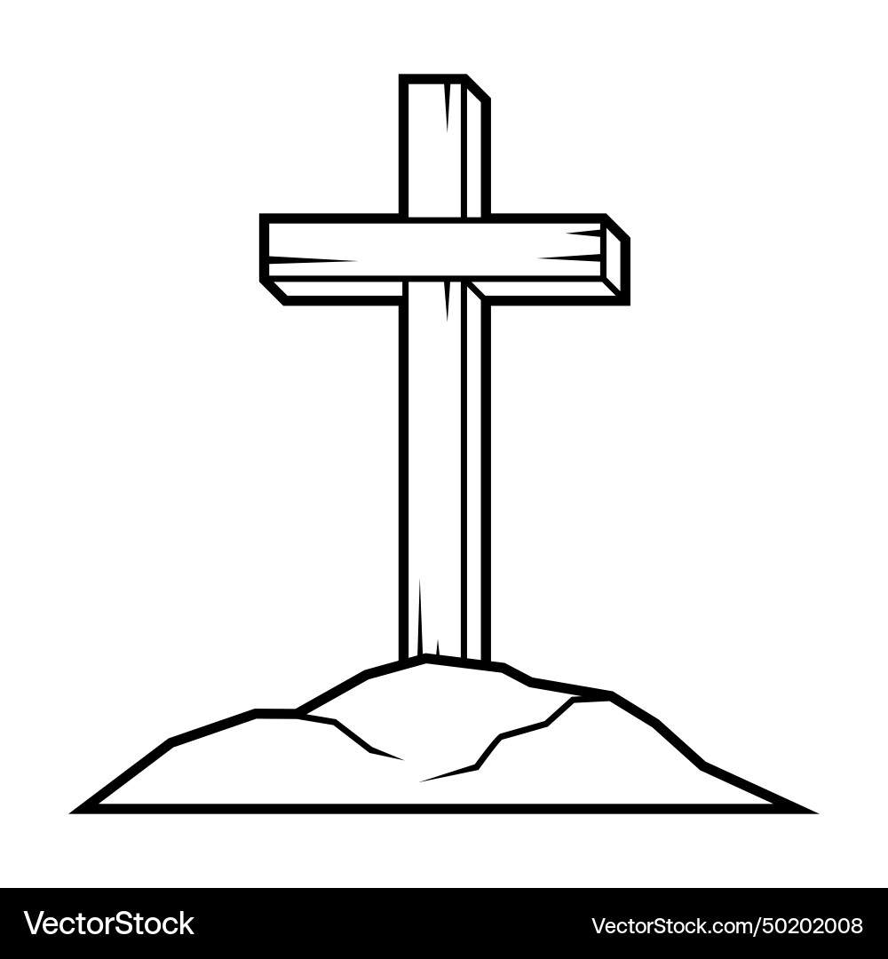 Christian wooden cross happy easter image Vector Image
