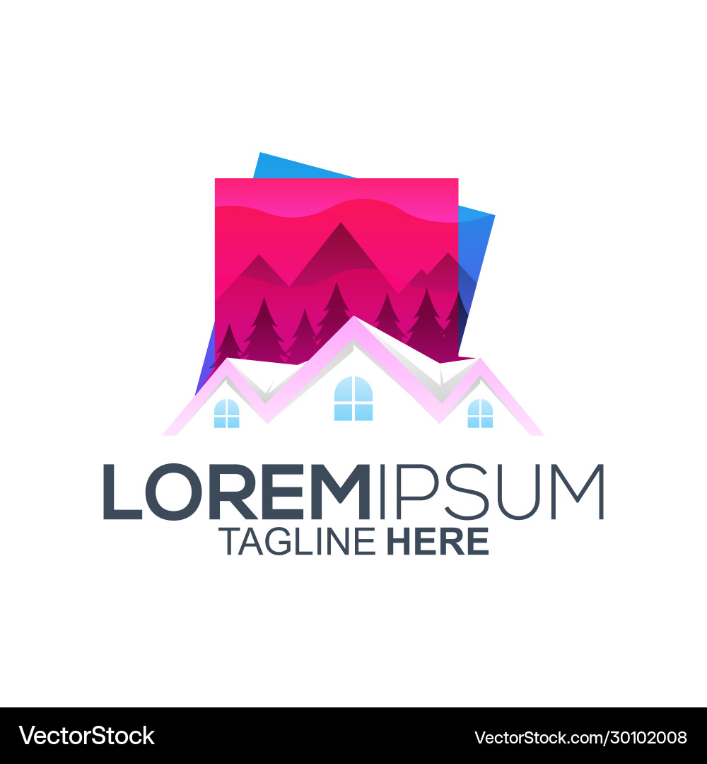 Colorful real estate logo design Royalty Free Vector Image