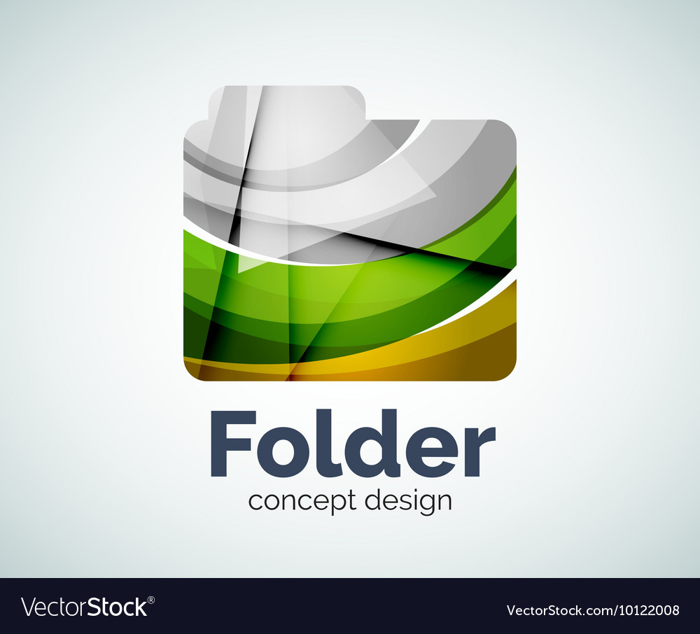 Computer folder logo template Royalty Free Vector Image