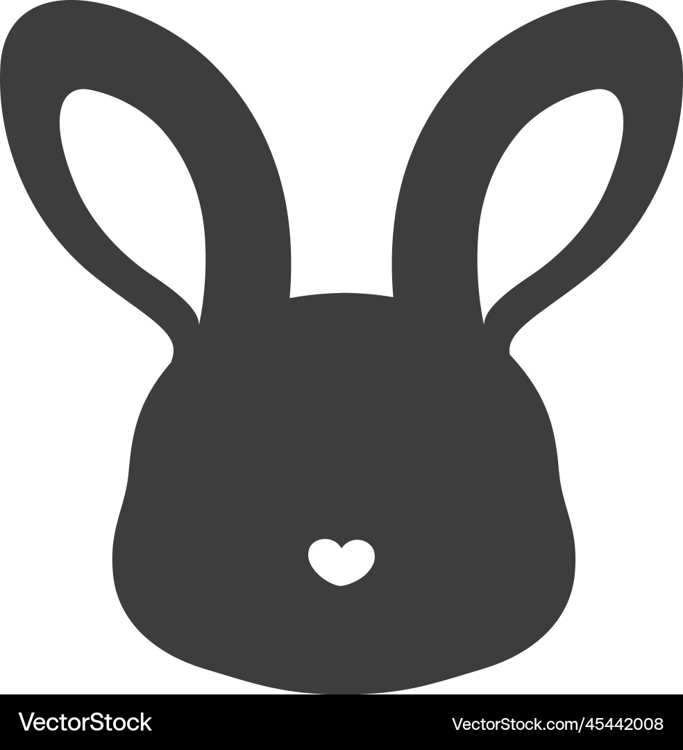 Cute abstract rabbit head with heart shaped nose Vector Image