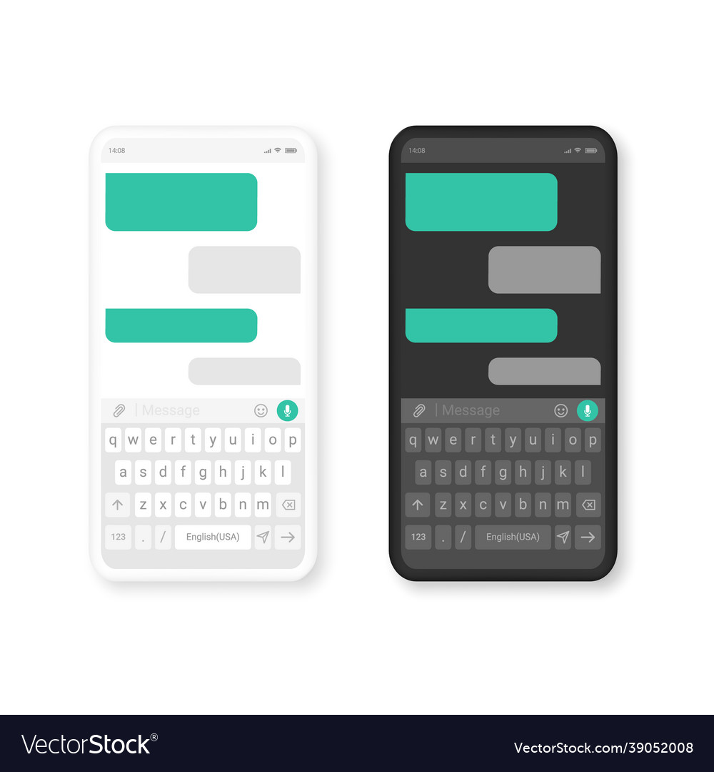 Design of a mobile application chat dialog box Vector Image