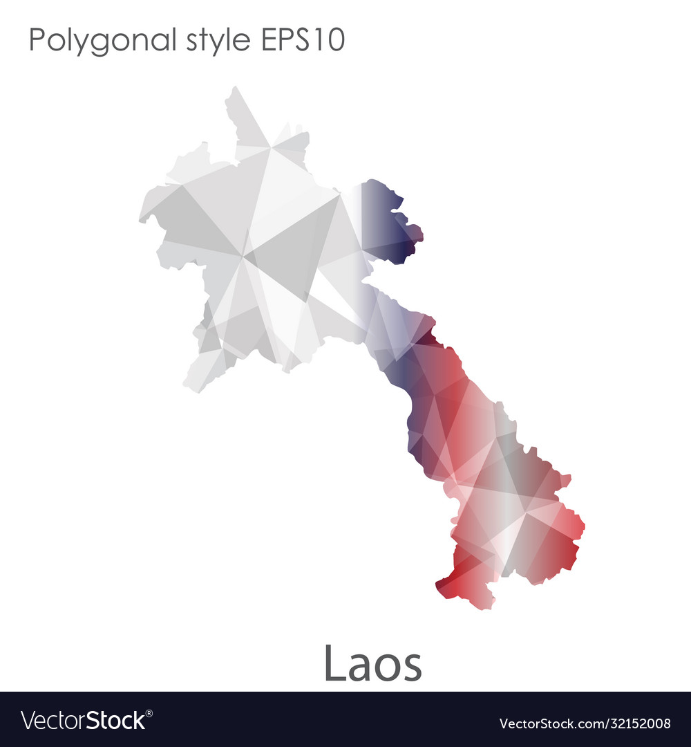 Isolated icon laos map polygonal geometric Vector Image Isolated icon laos map polygonal geometric Vector Image