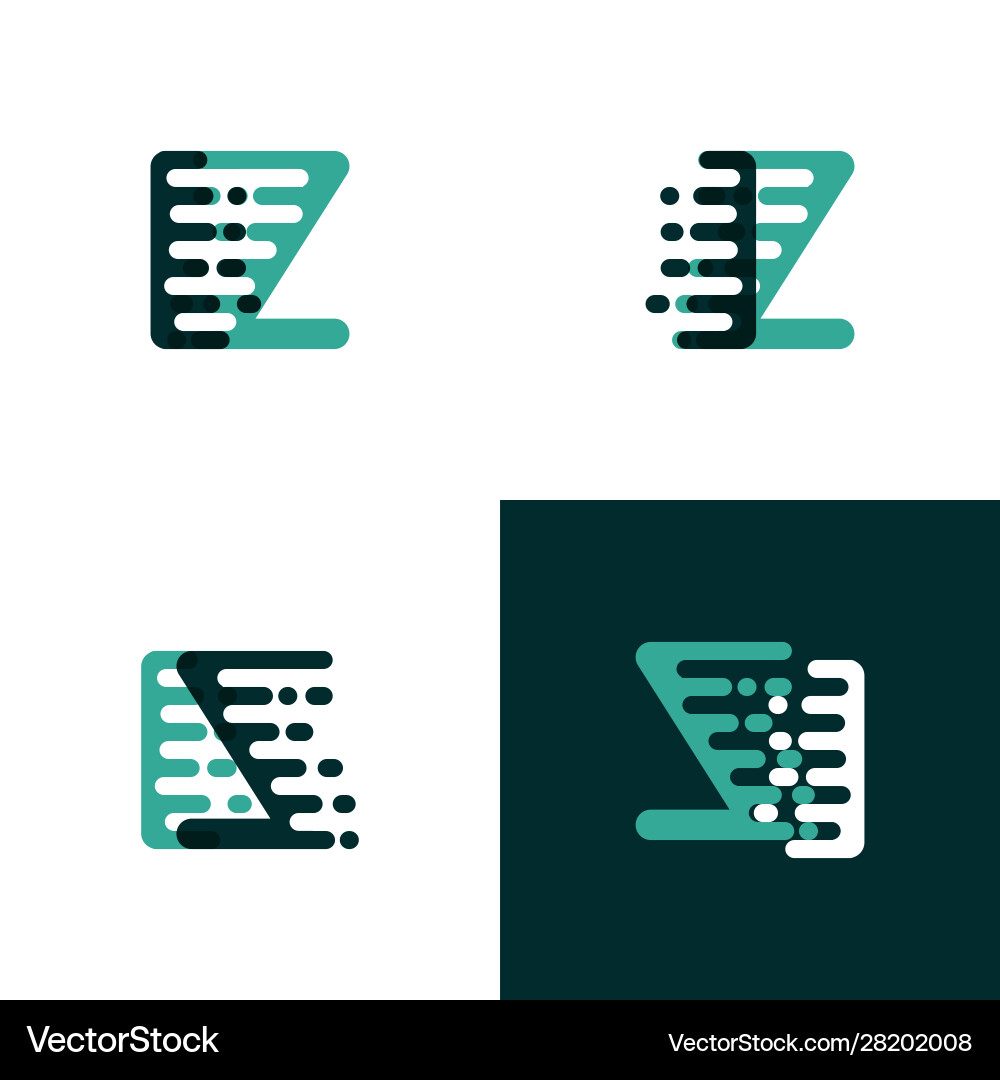 Iz letters logo with accent speed in light green Vector Image