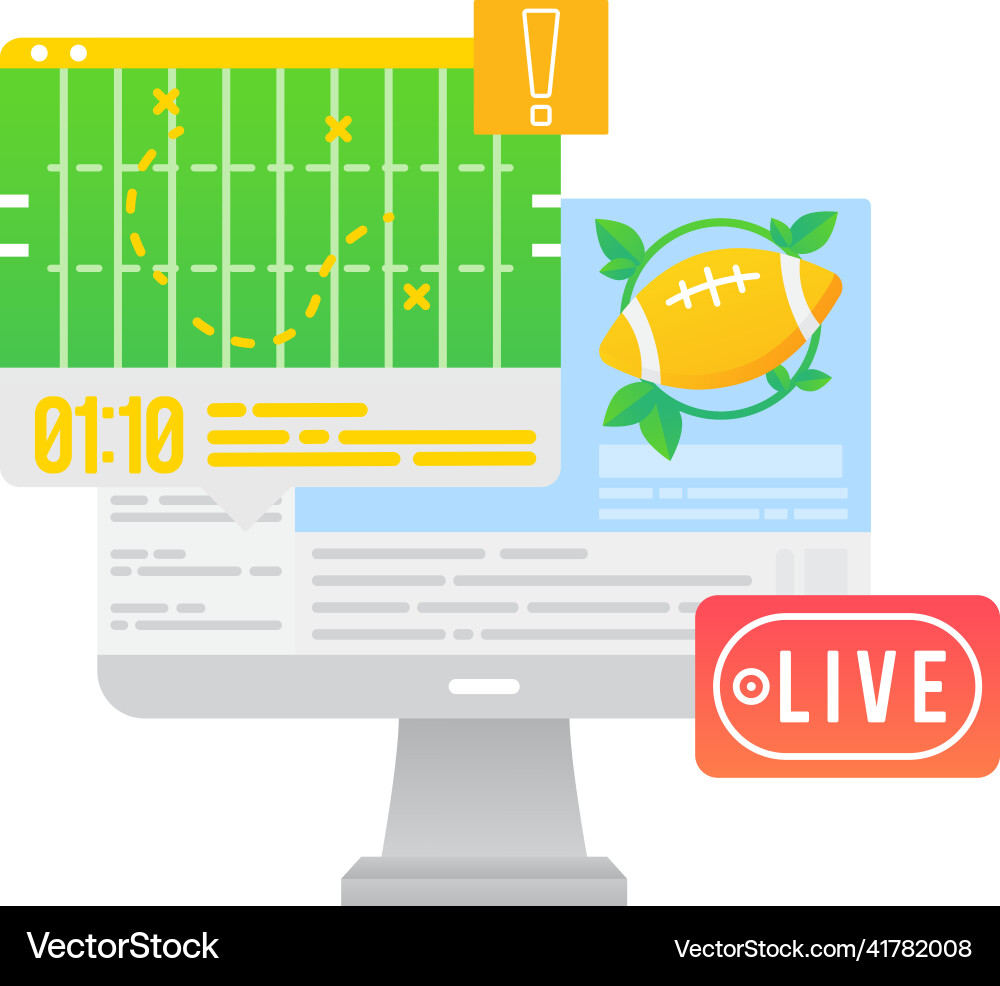 Live commentary during football match icon Vector Image