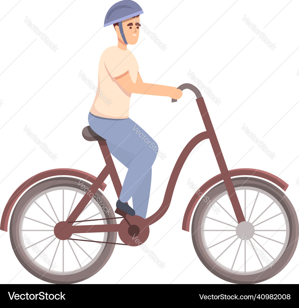 Man on bicycle icon cartoon young Royalty Free Vector Image