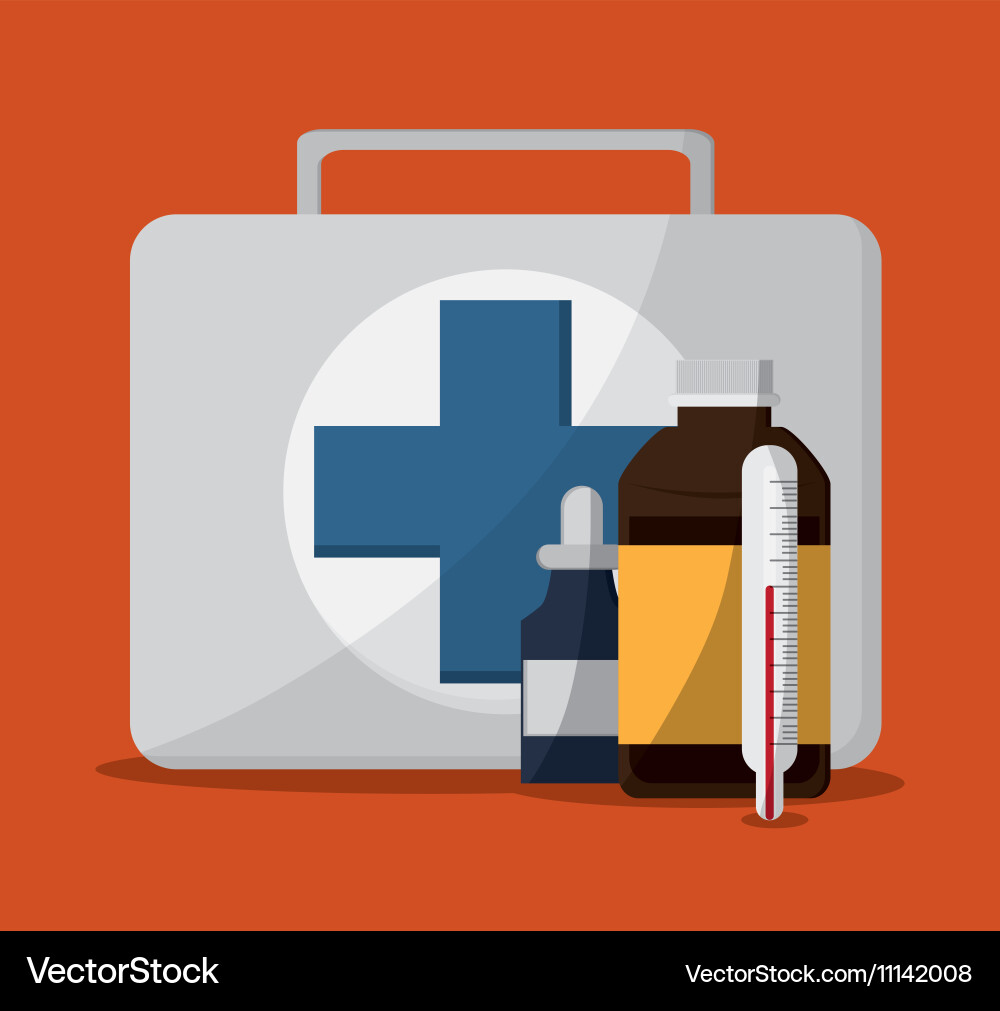 Medical kit and care design Royalty Free Vector Image