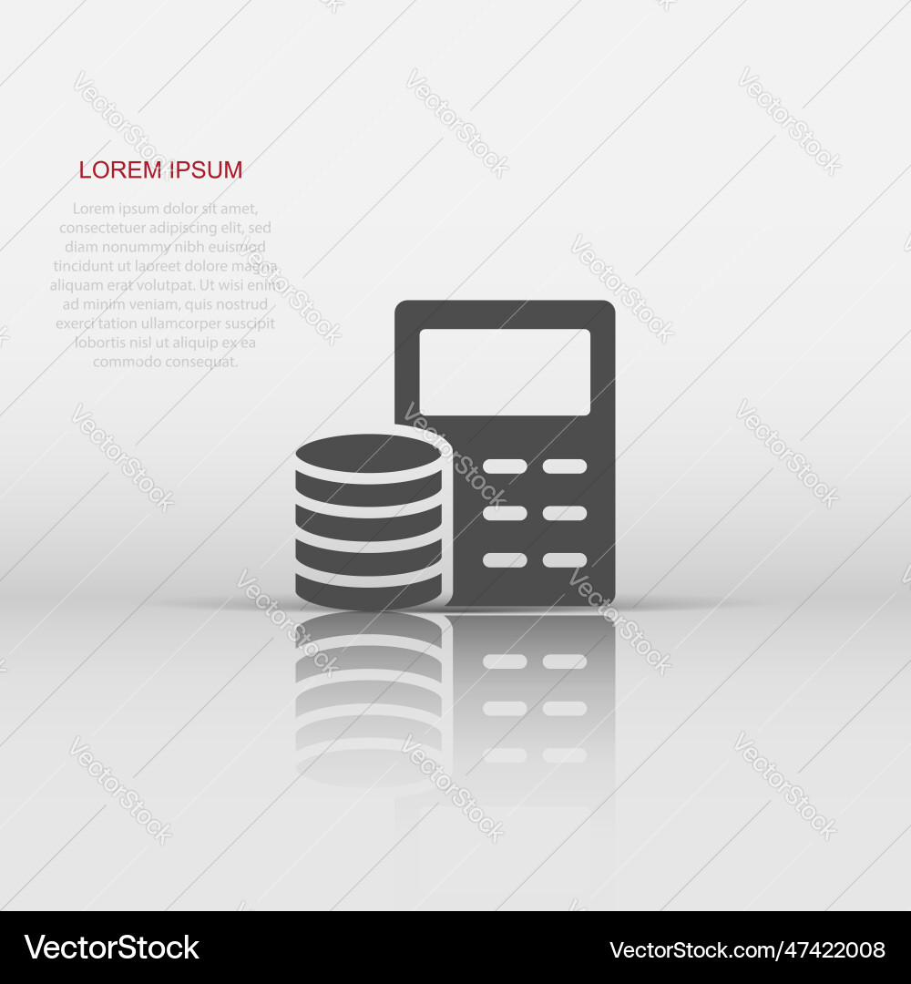 Money calculation icon in flat style budget Vector Image