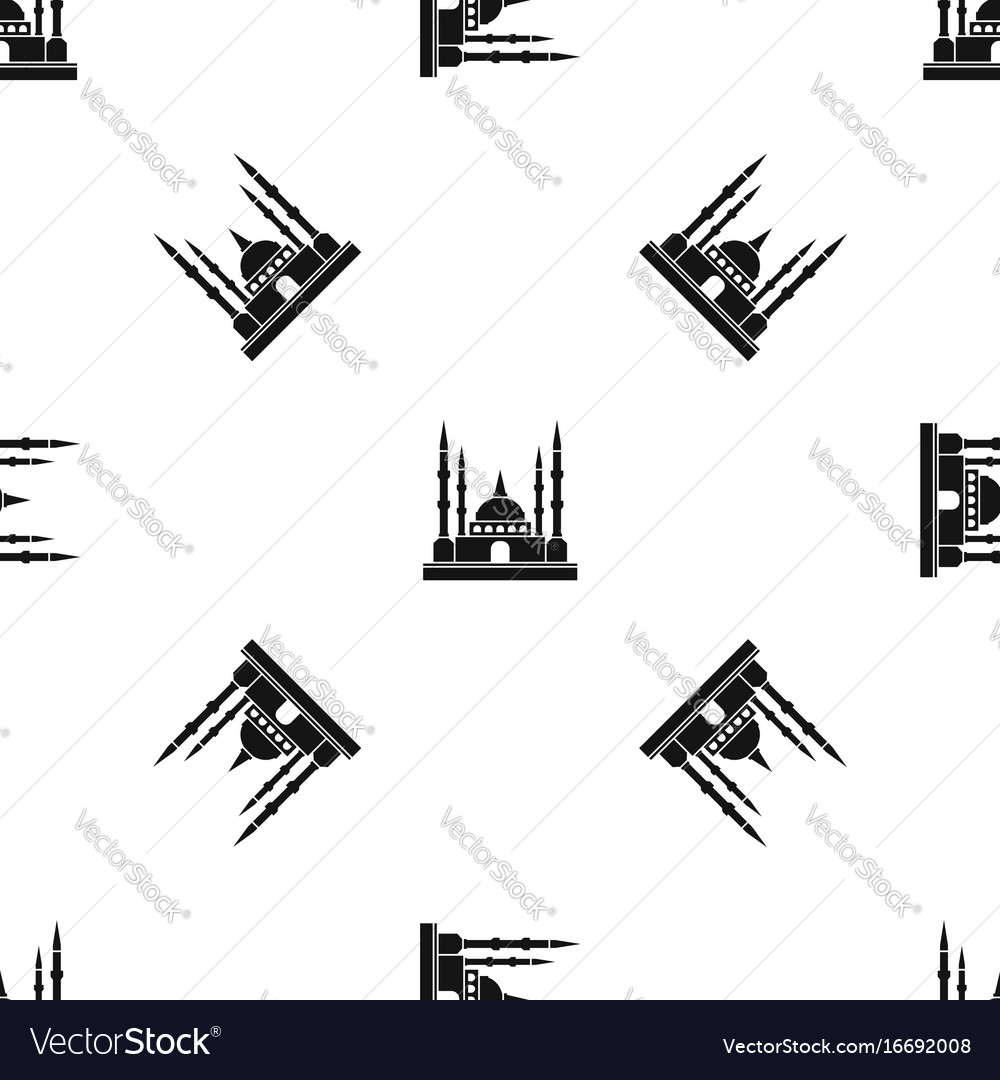 Mosque pattern seamless black Royalty Free Vector Image