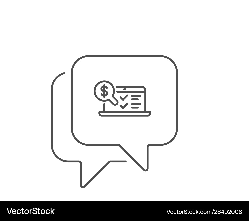 Online accounting line icon audit sign Royalty Free Vector